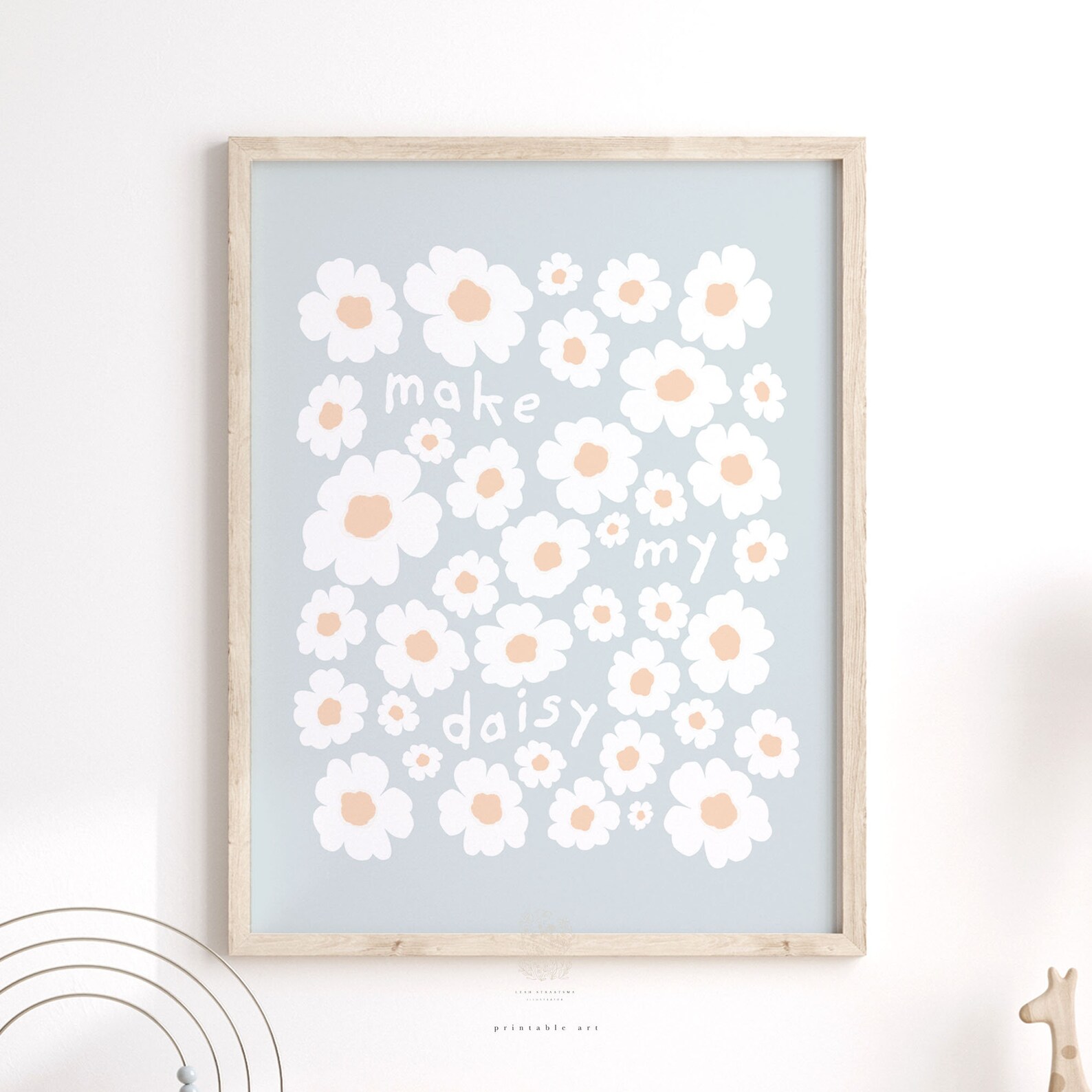 Floral Nursery Decor, Daisy Art Print, Printable Wall Art, Spring Print ...