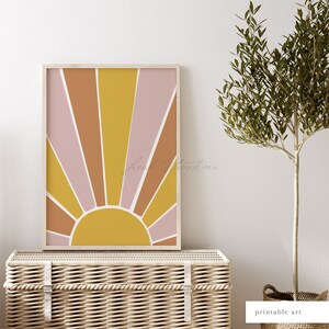 Sunshine Wall Art, Nursery Wall Art, Printable Wall Art, Sunburst Wall ...