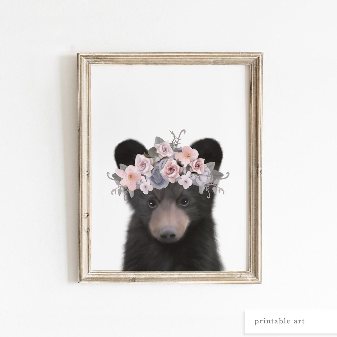 Baby Bear Printable, Printable Wall Art, Woodland Nursery Decor, Baby ...