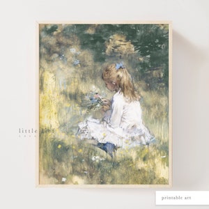 Little Girl Art Print, Vintage Nursery Prints, Vintage Girl Print ...