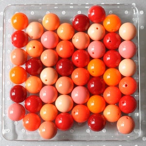 20mm Solids Chunky Bead Variety Mix, 250 Piece Bubblegum Bead Bulk ...