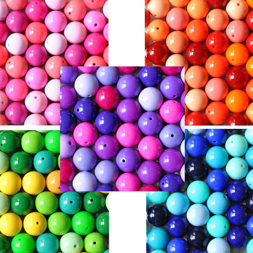 20mm Solids Chunky Bead Variety Mix 250 Piece Bubblegum Bead - Etsy