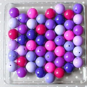 20mm Solids Chunky Bead Variety Mix, 250 Piece Bubblegum Bead Bulk ...