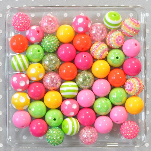 Rhinestone Bubblegum Bead Mix Chunky Beads Wholesale 20mm - Etsy