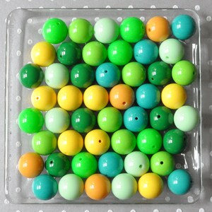 20mm Solids Chunky Bead Variety Mix, 250 Piece Bubblegum Bead Bulk ...