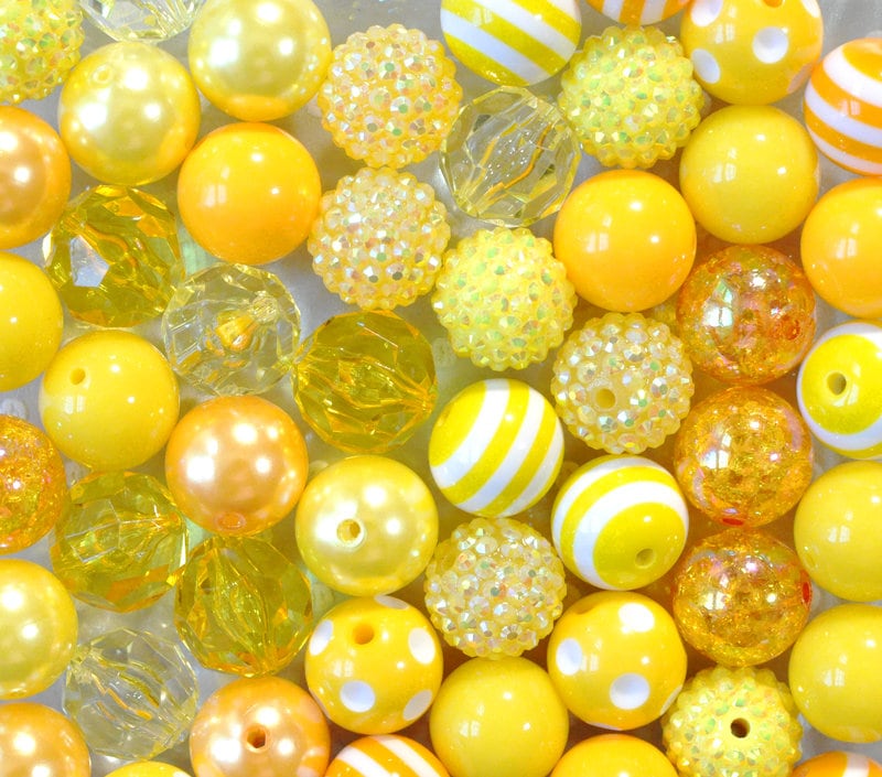 20mm Beads Yellow Beads Variety Pack Bubblegum Beads - Etsy