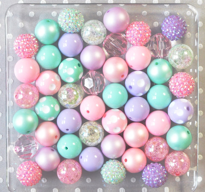 Matte Pastel Easter 20mm Bubblegum Bead Mix Easter Beads - Etsy