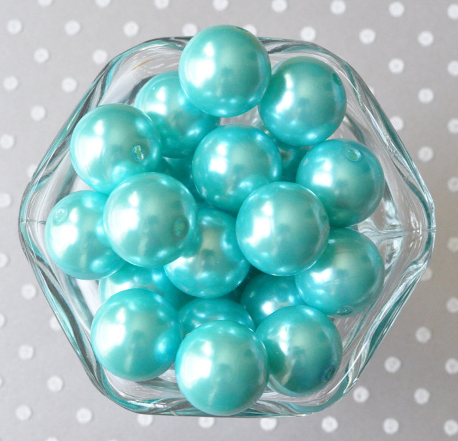 20mm Turquoise Blue Pearl Bubblegum Beads, Blue Acrylic Gumball Bead ...