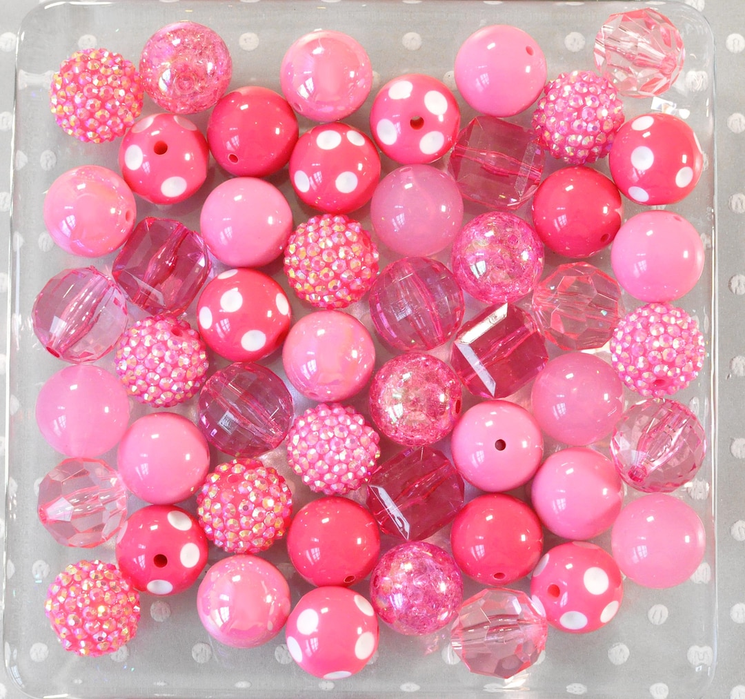 20mm Beads Hot Pink Beads Variety Pack, Bubblegum Beads Wholesale ...