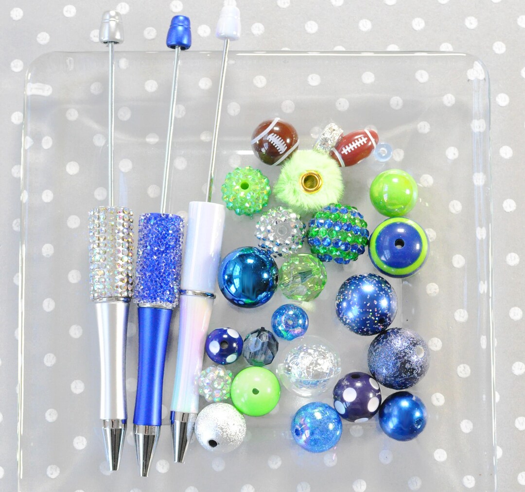 Football Pen Kit, Bubblegum Beads for Beaded Pens Set, Sports Crafty ...
