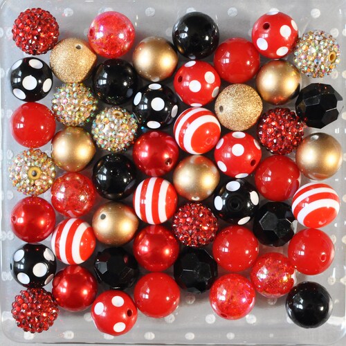 Red 12mm Bead Mix 100 12mm Chunky Bulk Beads 12mm Bulk Bead | Etsy