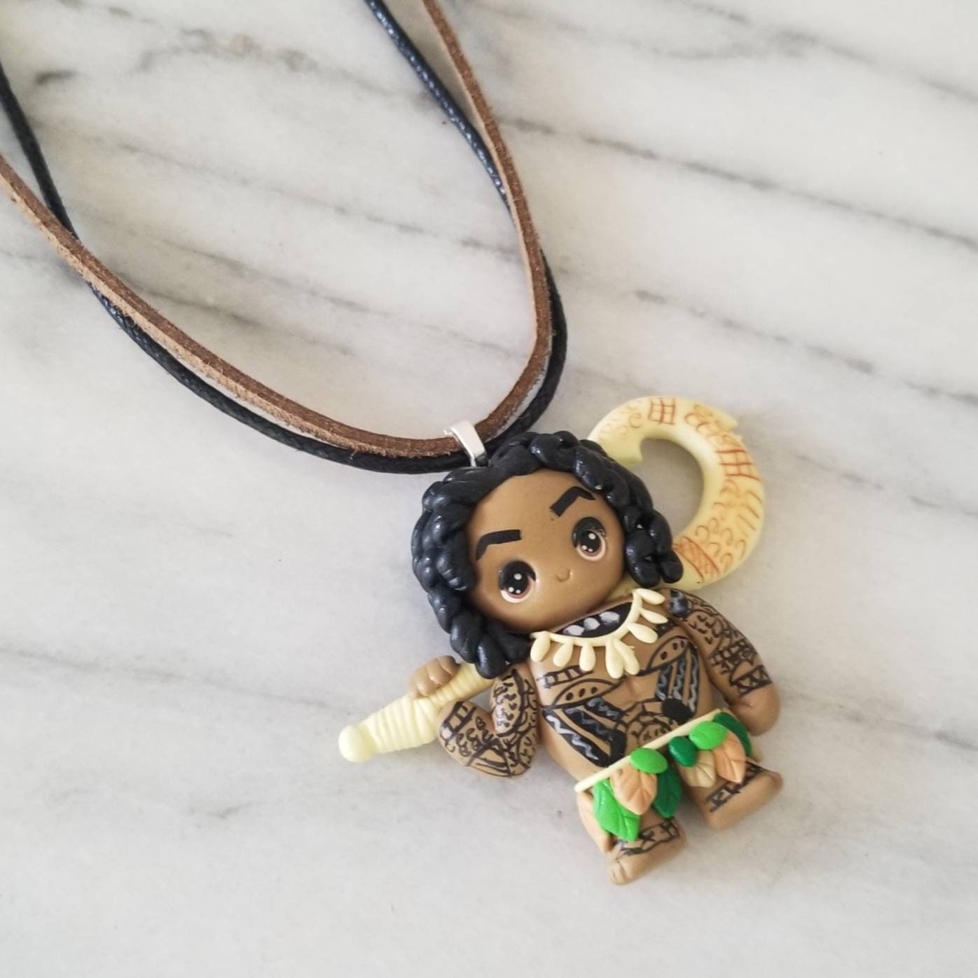Maui from Disney Moana Inspired Clay Modern Black Cord and | Etsy