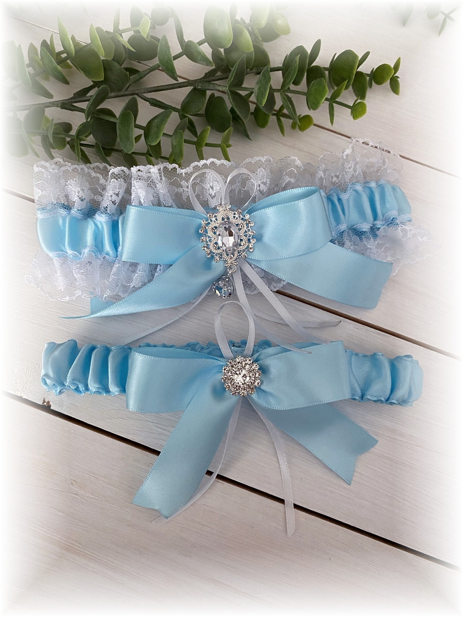 Light Blue Wedding Bridal Garter Set Wedding Garter Lace | Etsy