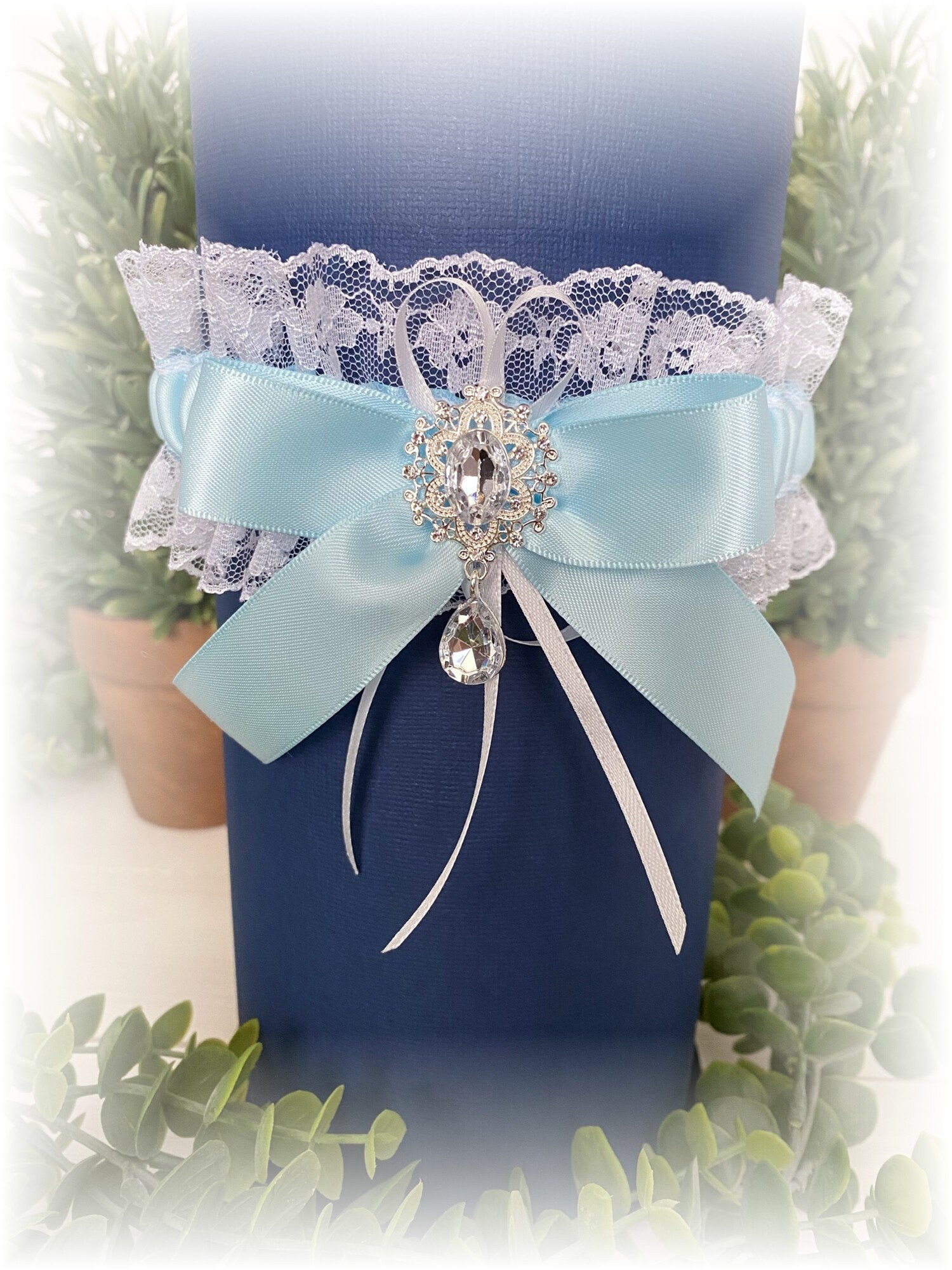 Light Blue Wedding Bridal Garter Set Wedding Garter Lace - Etsy