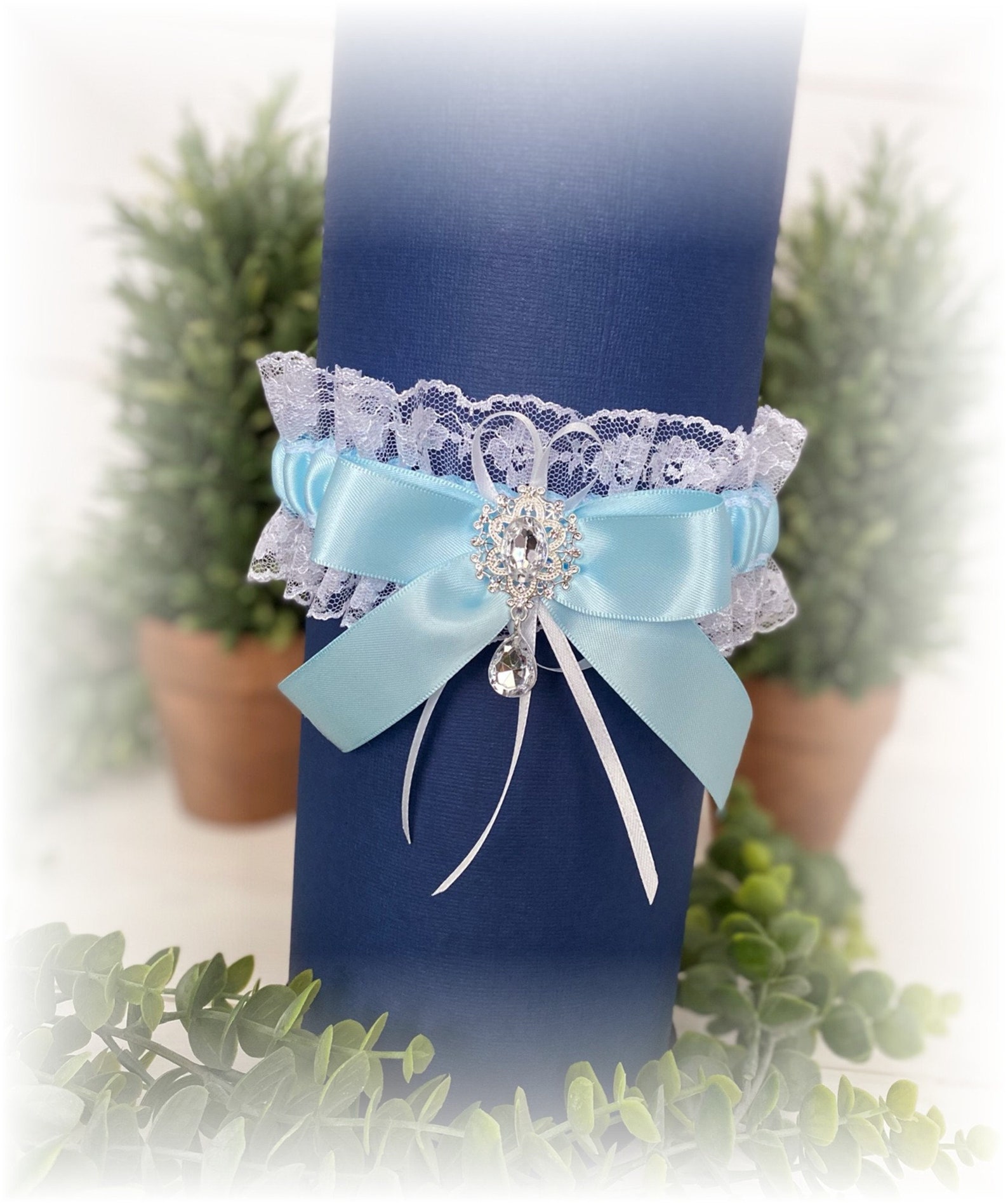 Light Blue Wedding Bridal Garter Set Wedding Garter Lace - Etsy