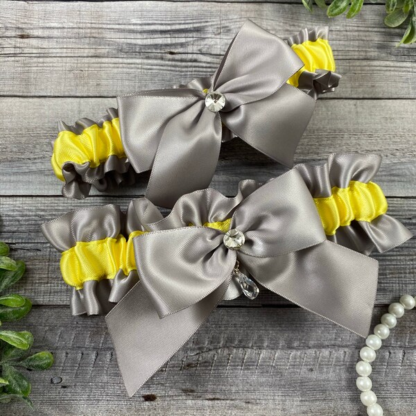 Yellow Grey Garter - Etsy