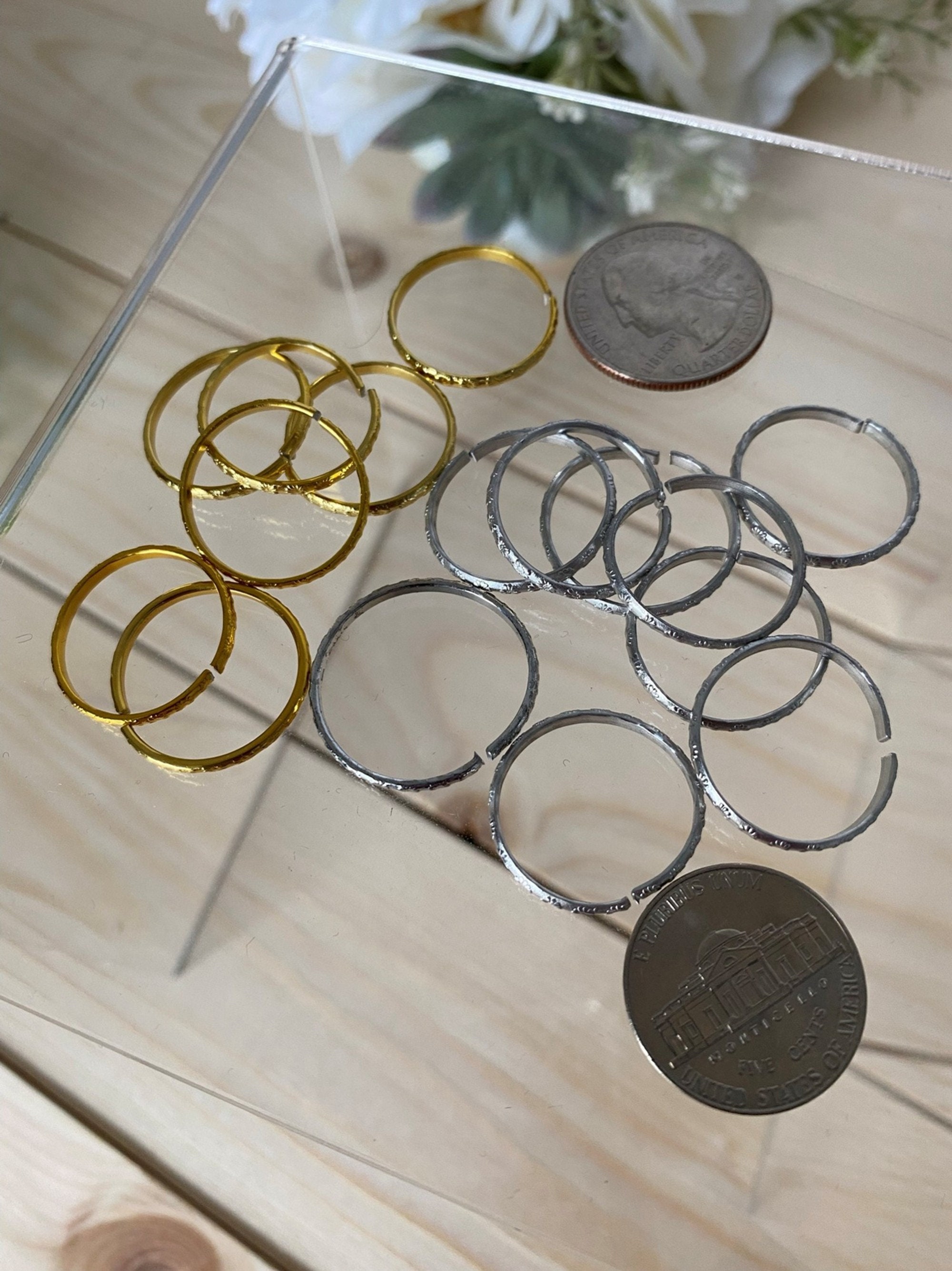 Gold or Silver Faux Wedding Bands Fake Wedding Rings Craft - Etsy