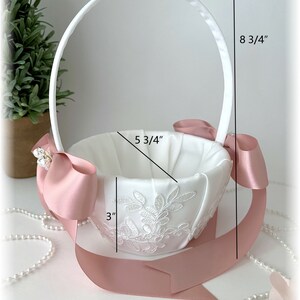 Rose Gold and White Flower Girl Basket, Wedding Basket, Rose Gold ...