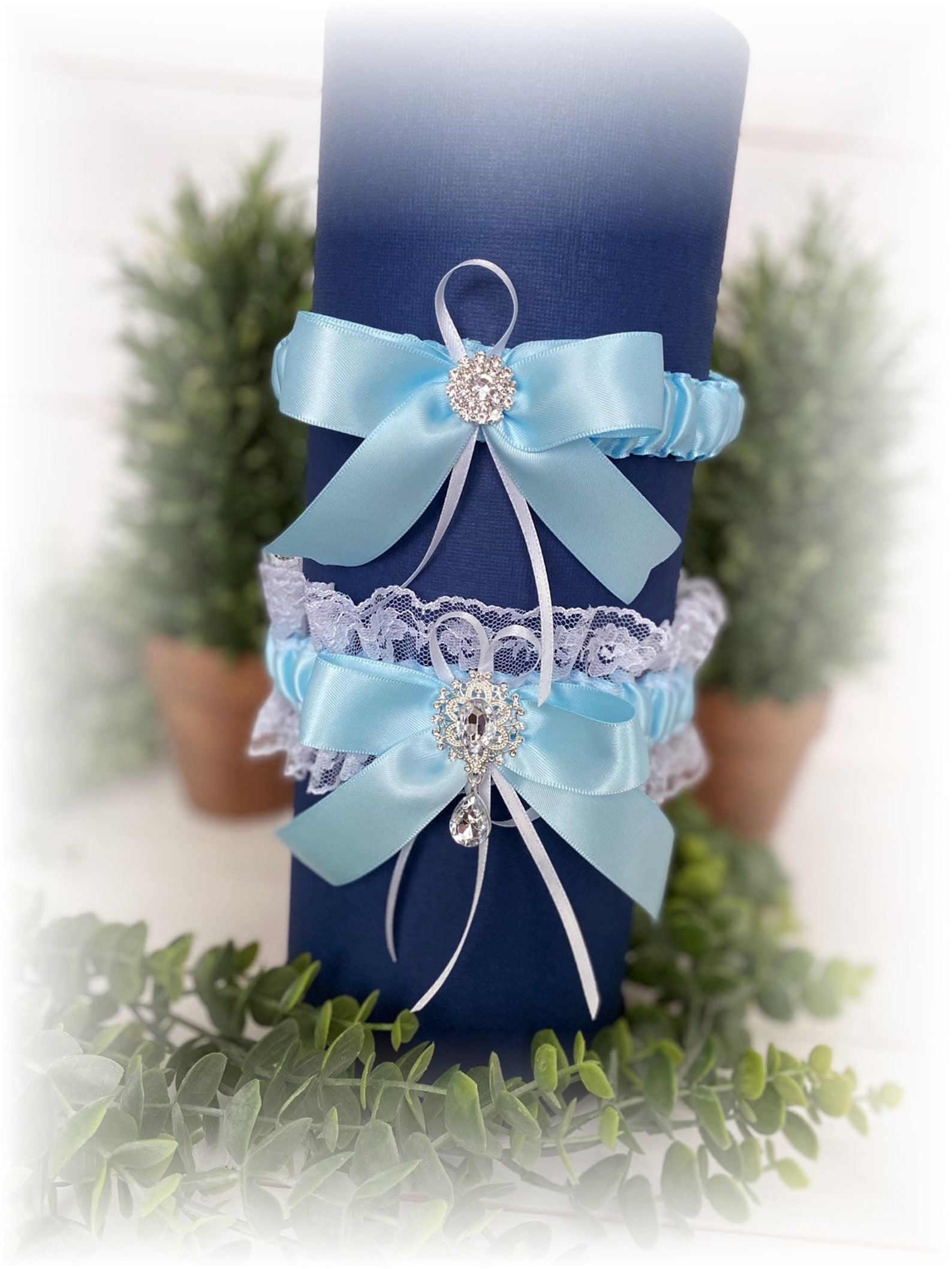 Light Blue Wedding Bridal Garter Set Wedding Garter Lace - Etsy