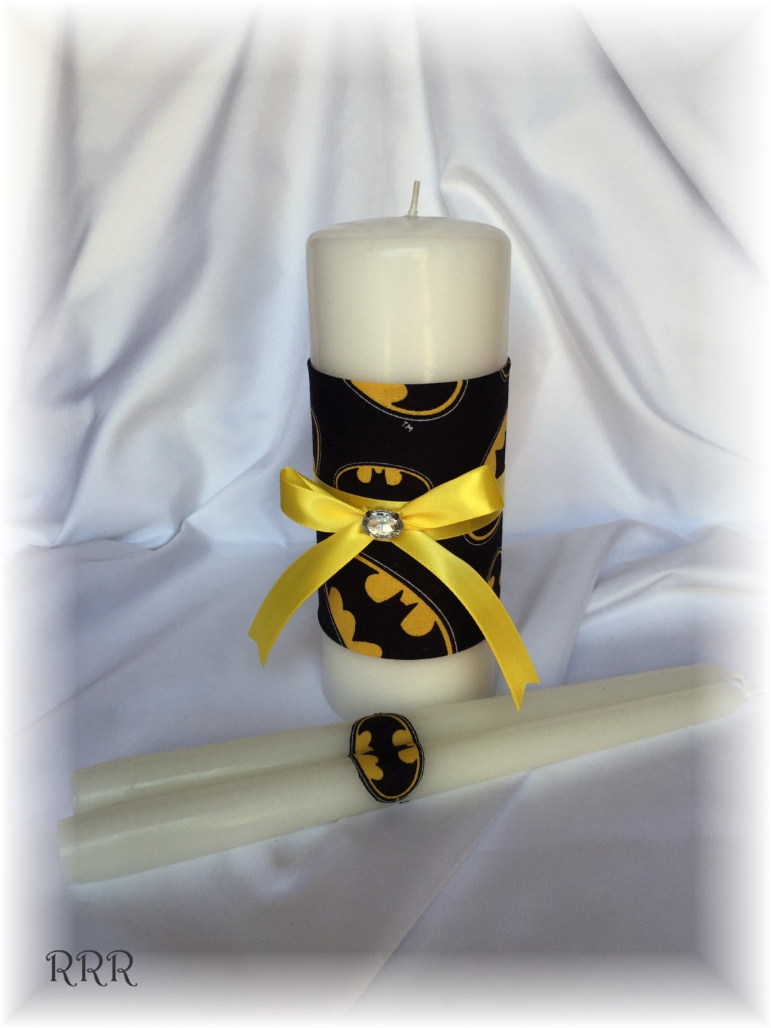 Batman Wedding Unity Candle Set Black and Yellow Unity - Etsy