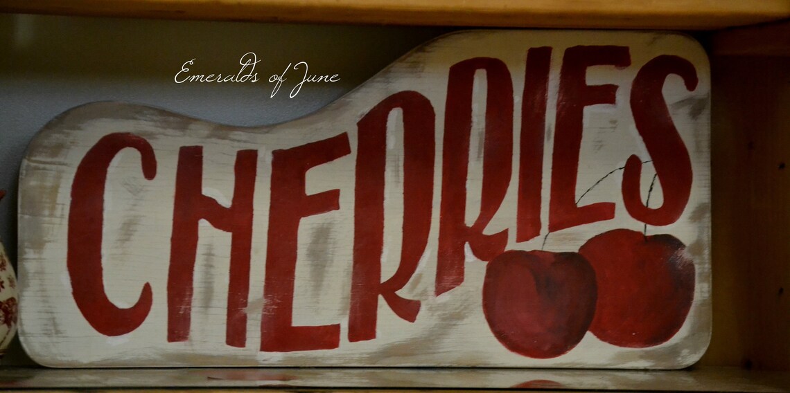Rustic Roadside Cherries Sign - Etsy
