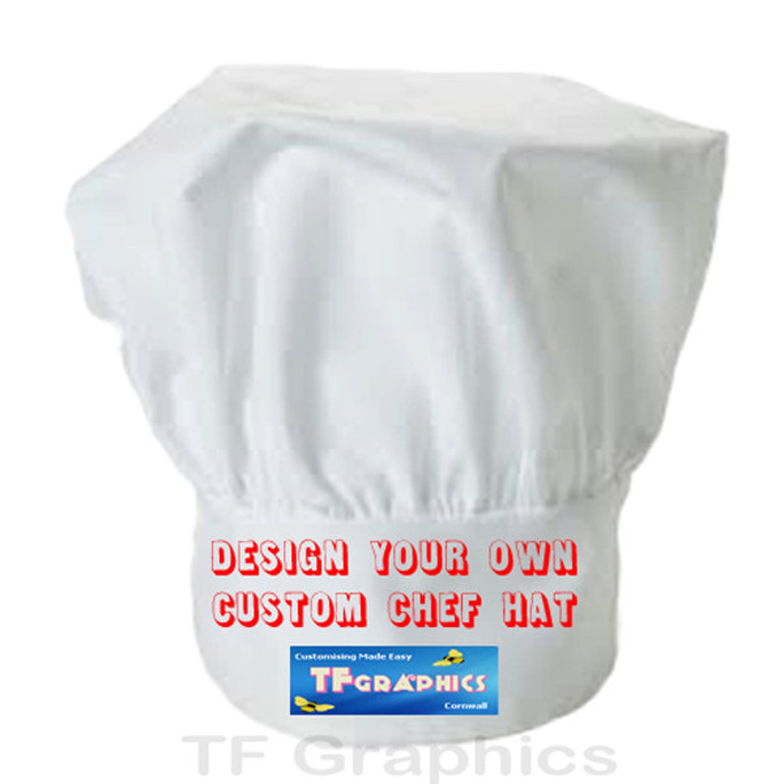 Custom Printed Chef Hat Print Your Personalised Design - Etsy