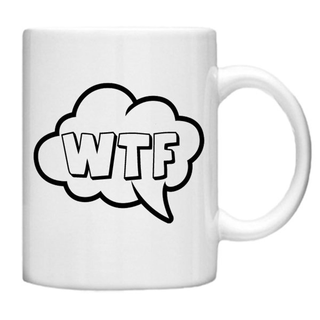 WTF Speech Bubble Mug Taza de 11 oz, Taza WTF, Taza Emoji, Taza de ...