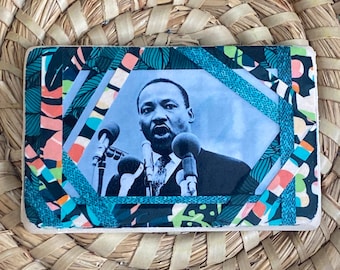 Martin Luther King Magnet, MLK Fused Glass Magnet, White Glass ...