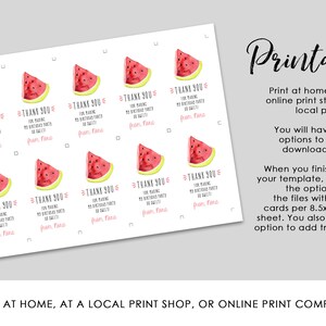 Printable One in a Melon Watermelon Party Birthday Favor Gift Tag ...