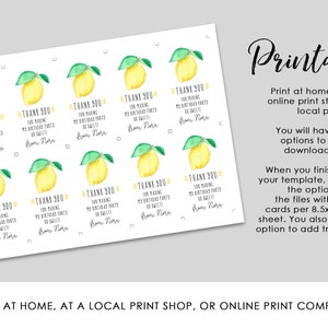 Printable Main Squeeze Lemon Birthday Party Favor Gift Tag - EDITABLE ...