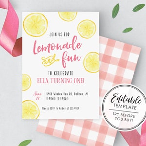 Printable Lemonade and Fun Birthday Party Favor Gift Tag - EDITABLE ...