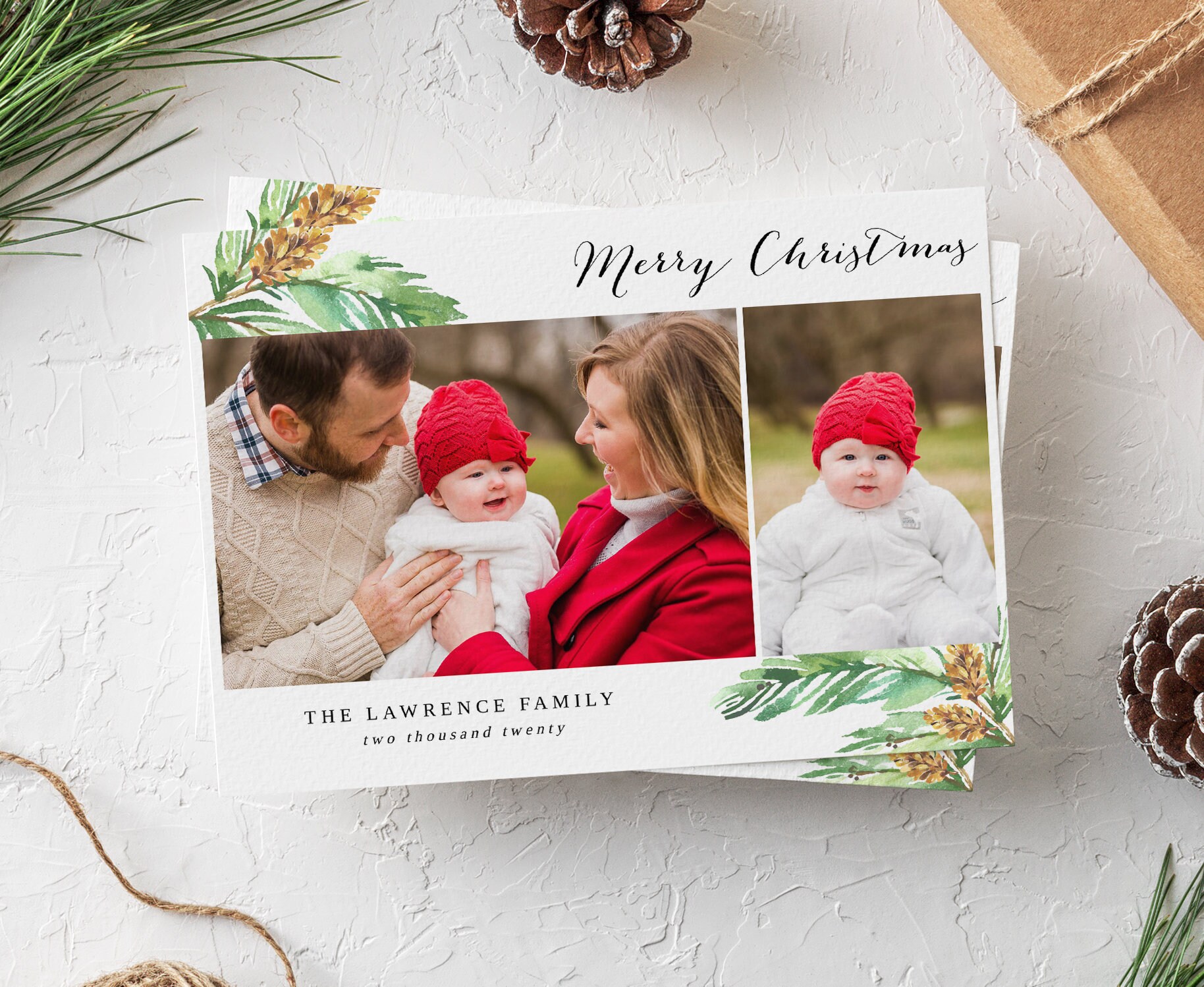 Family Photo Christmas Cards printable Editable Template | Etsy