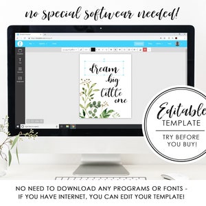 Eucalyptus Greenery Watercolor - Printable Nursery Art - Editable ...