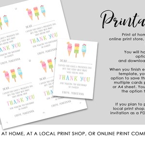 Here's the Scoop Ice Cream Birthday Thank You Card - EDITABLE TEMPLATE ...