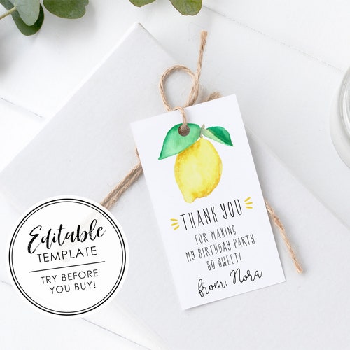 Printable Main Squeeze Lemon Birthday Party Favor Gift Tag - Etsy