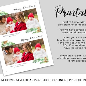 Family Photo Christmas Cards, Printable Editable Template - Etsy
