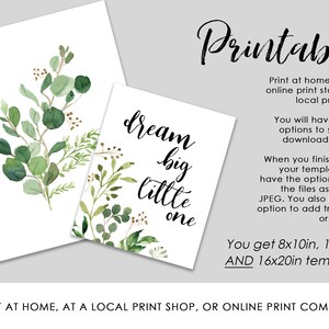 Eucalyptus Greenery Watercolor - Printable Nursery Art - Editable ...