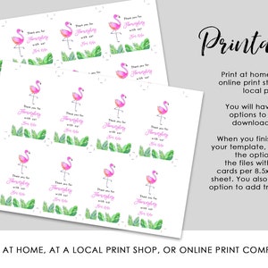 Printable Flamingo Birthday Favor Gift Tag - EDITABLE TEMPLATE - Etsy