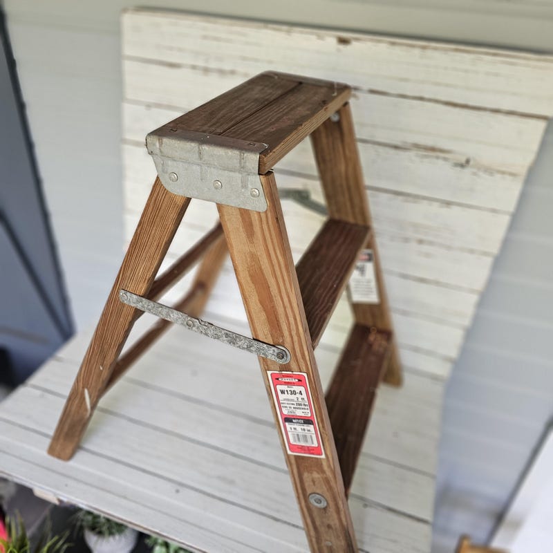 Vintage Step Ladder Shelf - Etsy