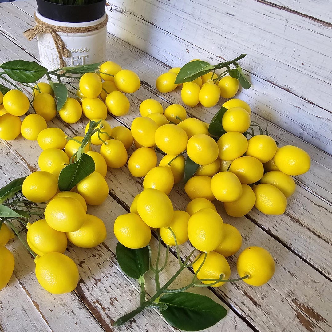 8 Bundles of Tiny Plastic Lemons Bundles of Petite Lemons Kitchen Decor ...