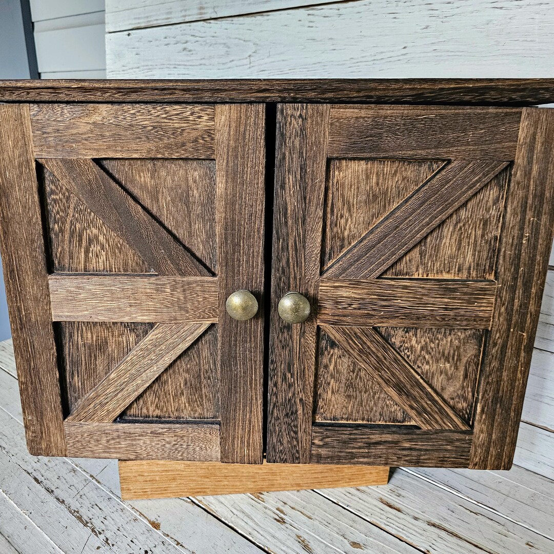 Barn Door Wooden Jewelry Box Vintage Jewelry Box multiple Sections ...