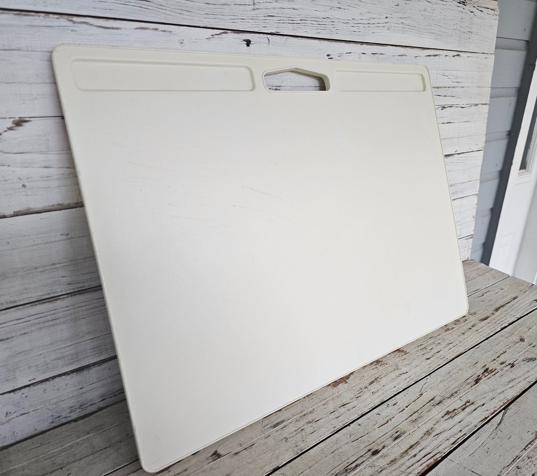 White Lap Tray With Bright Floral Cushion - Portable Plastic Desk ...