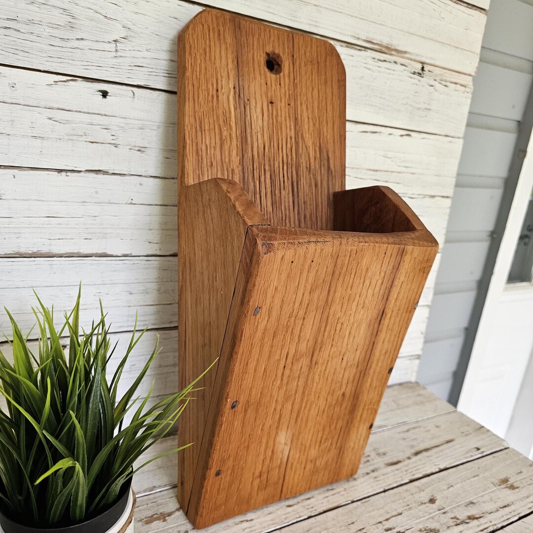 Vintage Wooden Wall Mount Magazine Rack Handmade Natural Finish Wall ...