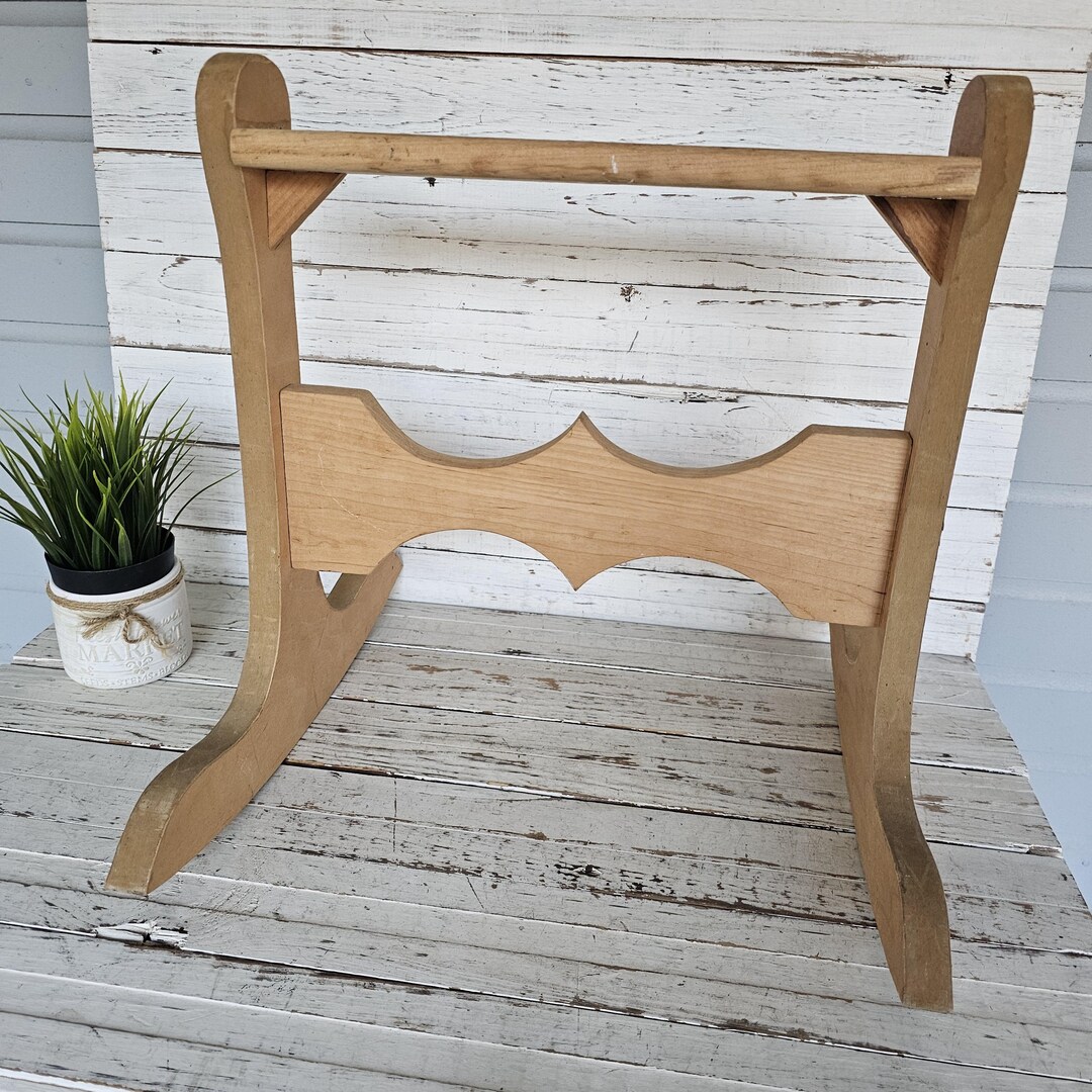 Vintage Wooden Gout Rocking Foot Stool - Weaving Bench - Etsy