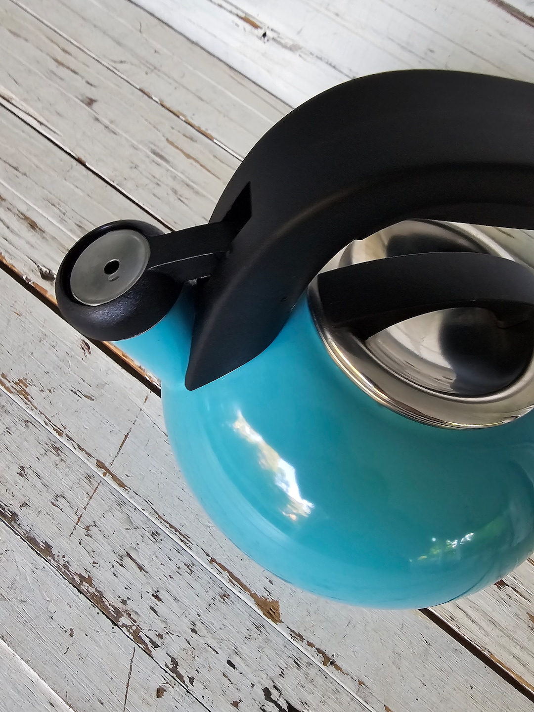 Teal Kitchenaid Whistling Tea Kettle Vintage Tea Kettle Black, Silver ...