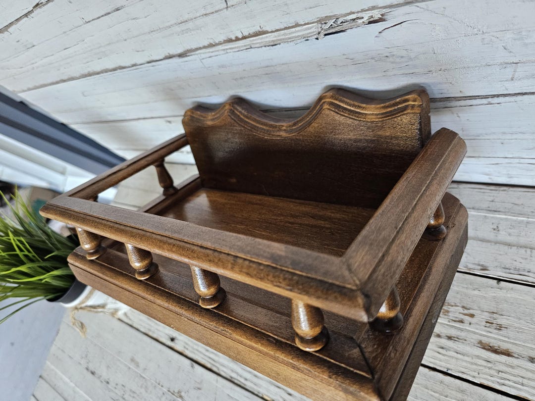 Small Vintage Wooden Shelf With Spindles Petite Wooden Shelf Solid Wood ...