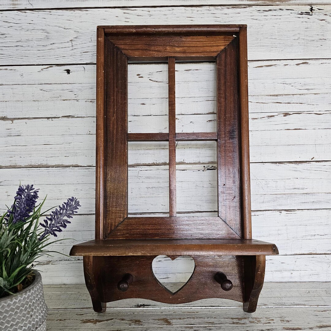 Vintage Wooden Peg Shelf That Looks Like a Window Multiple Compartment ...