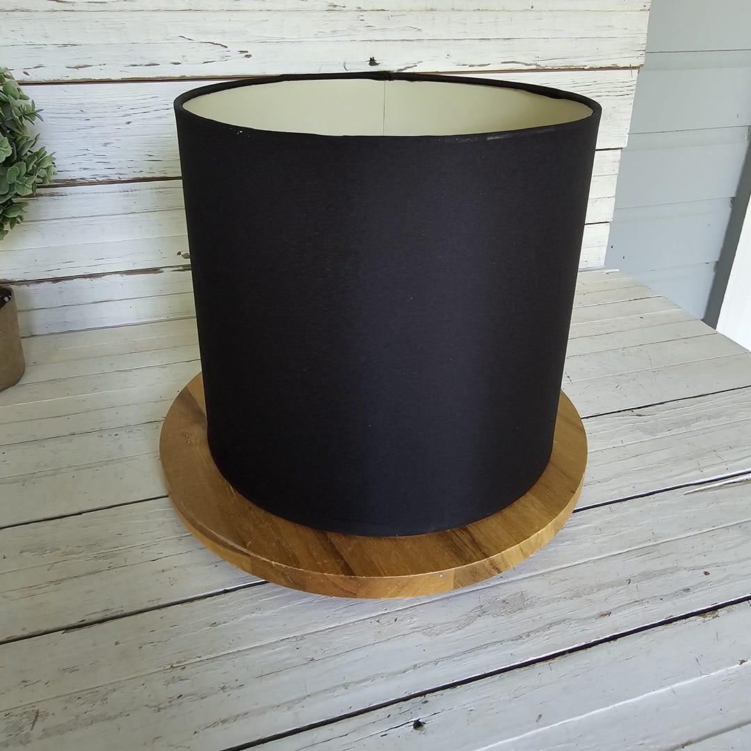 Black Drum Style Lamp Shade - 8