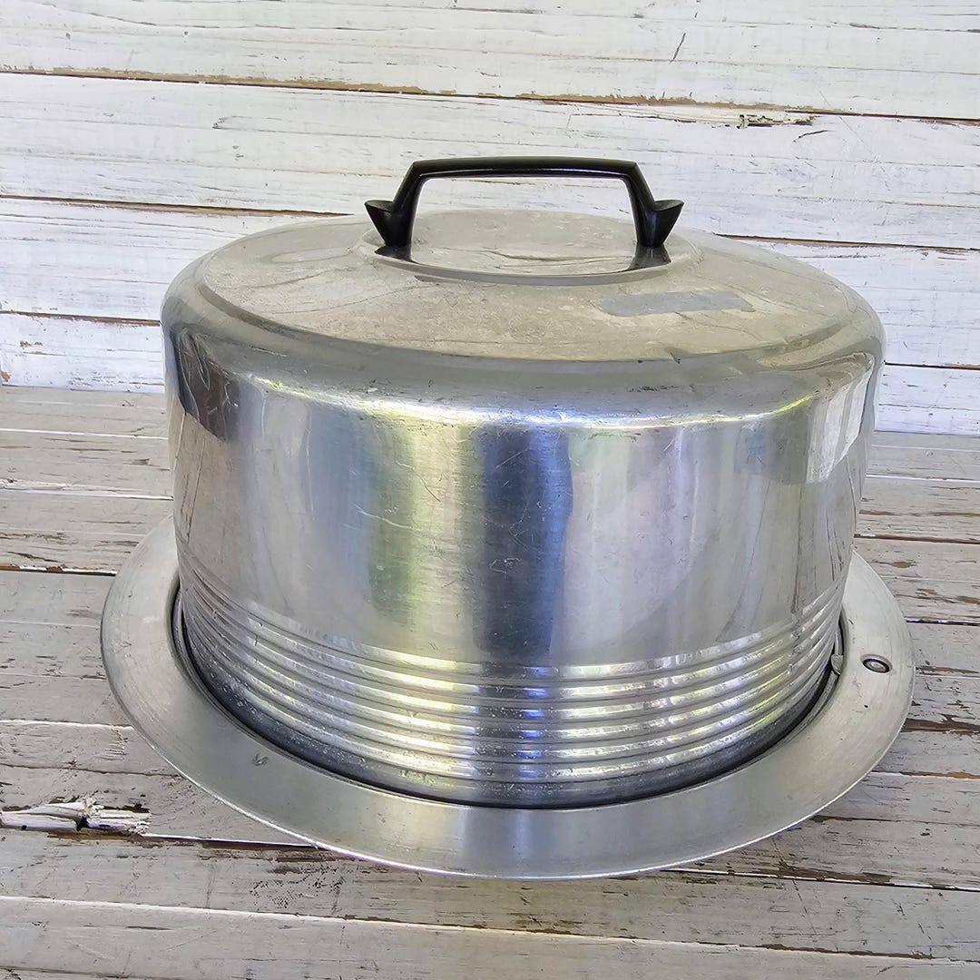 Vintage Regal Cake Carrier - Vintage Metal Cake Carrier - Locking Lid ...