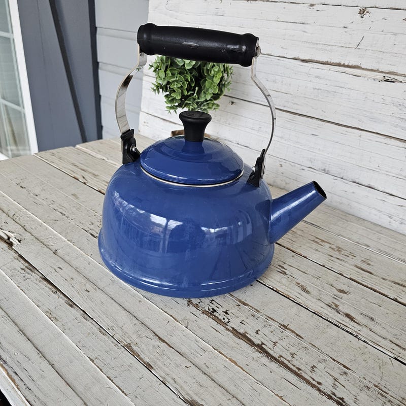 Blue Enamel Teapot - Etsy